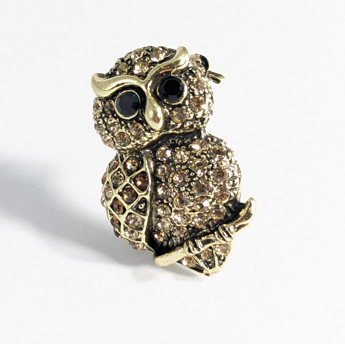 NIGHT MYSTERY GOLD OWL BROOCH